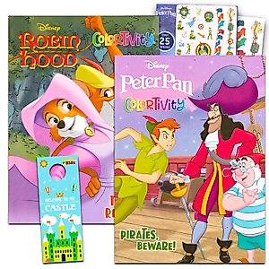 Peter Pan Coloring and Activity Book Set - Bundle with 2 Jumbo Books Featuring Peter Pan and Robin Hood with Tattoos, and More | Disney Coloring Pack