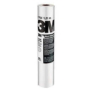 3M Hand-Masker Contractor's Plastic Film, 48" in x 180' Feet, Unfolds to Full Width, Contains Job Site Dust & Overspray, For Painting, Drywall Texturing, Wall Finishing & Floor Standing, 1 Roll (CP4)