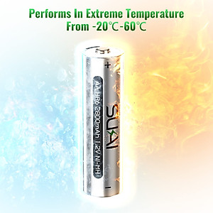 SUKAI Rechargeable AA Batteries, 1.2V 2800mAh Low-Self Discharge Ni-MH AA Rechargeable Batteries 1200 Recycling Times, Pack of 8