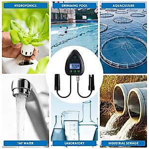 5-in-1 WiFi pH Monitor, Water Quality Tester, pH/S.G/TDS/Salt/Temperature 24/7 Online Hydroponic Monitoring WiFi Tester with Data Logging and Alarm for Aquarium Fish Pond Saltwater Pool