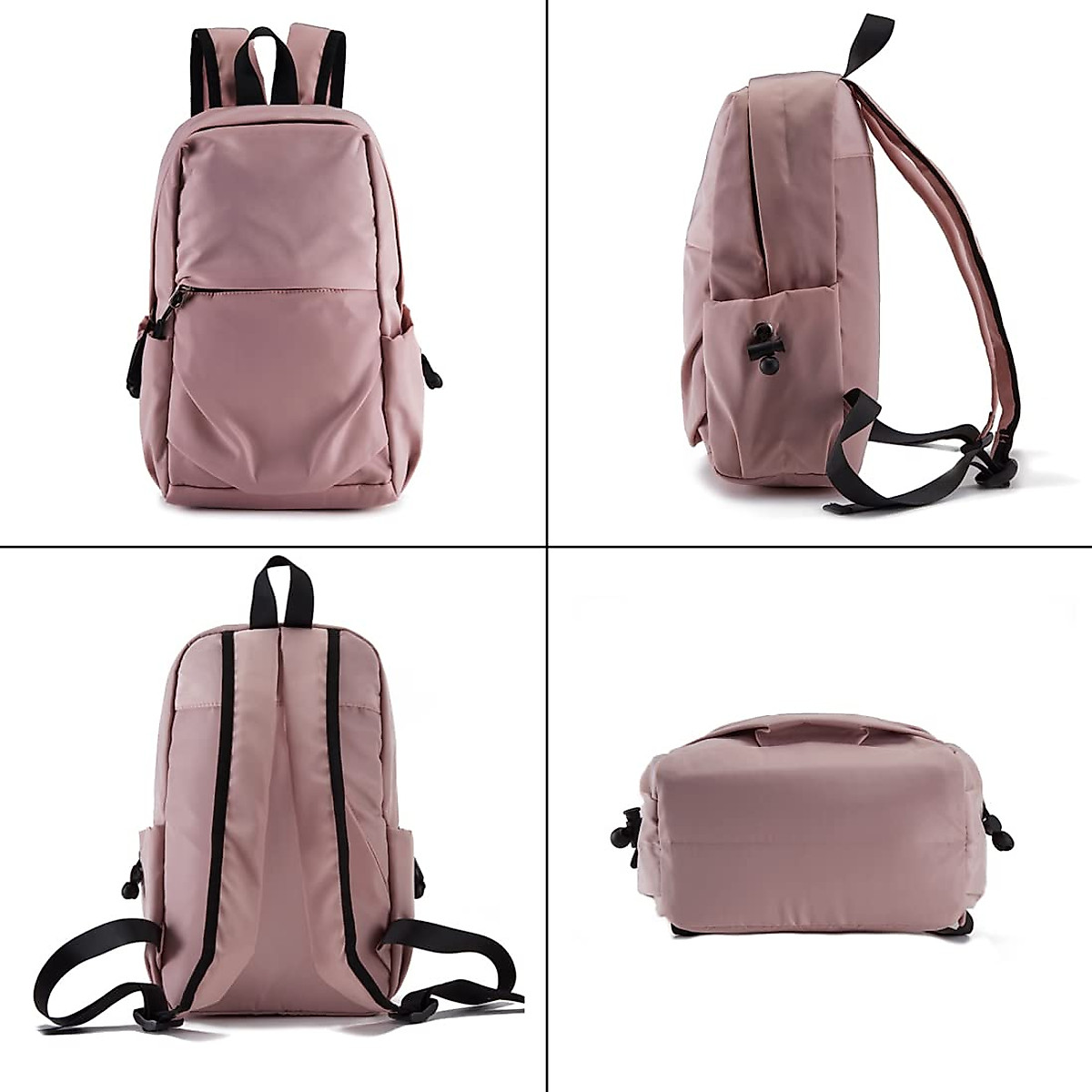 Seoky Rop Mini Backpack Purse for Women Nylon Lightweight Small Casual Backpack for Travel Hiking Cycling Pink