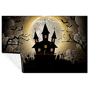 Creepy Halloween Prints Soft Warm Cozy Blanket Throw for Bed Couch Sofa Picnic Camping Beach, 150×100cm