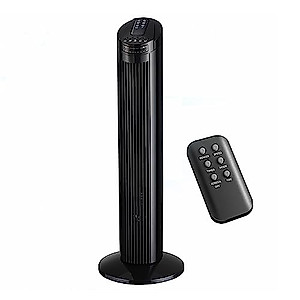 Simple Deluxe 30 Inch Oscillating Tower Fan for Bedroom, 3 Speeds Standing Fan with Remote, Quiet Cooling fan for Indoors, 7.5H Timing, 3 Modes, 38DB,Black
