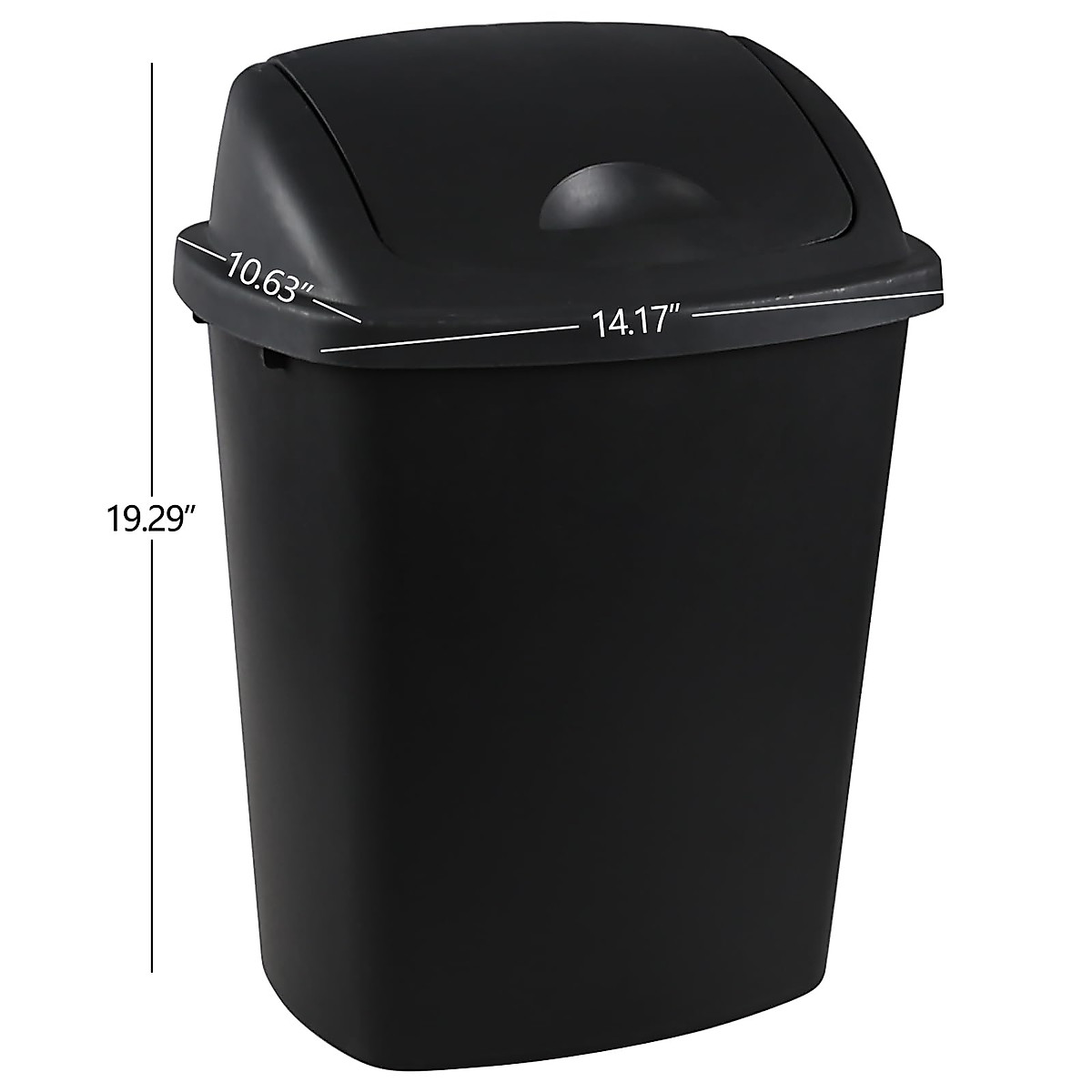 Minekkyes Office Trash Can with Lid, 8 Gallon Kitchen Garbage Can, Plastic Durable Waste and Recycle Bin (Set of 4, Black)