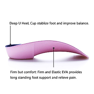 PCSsole 3/4 Orthotics Shoe Insoles High Arch Supports Shoe Insertsfor Plantar Fasciitis, Flat Feet, Over-Pronation, Relief Heel Spur Pain (XL:Men9-11/Women10-12)