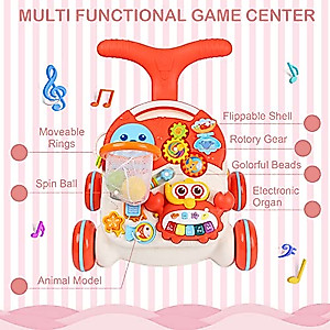 GLÜCK Baby Walker for Baby Boys Girls - Baby Sit to Stand Learning Walkers & Activity Table Center, Baby Bouncer Jumper, Early Educational Toddler Push Walker,Infant Standing Toys for 12 to 36 Months