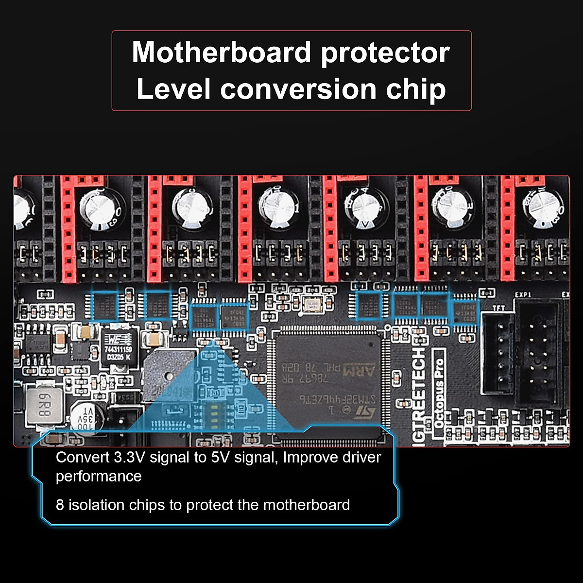 BIGTREETECH Octopus Pro V1.0 Controller Board New Upgrade with Octopus 32bit Motherboard Compatible TMC5160 Pro Stepper Driver, Support Powerful DIY for 3D Printer (Main Chip is STM32F446ZET6)