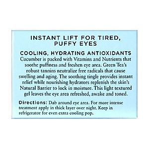 BASQNYC Cucumber Tea Eye Gel, 0.5oz