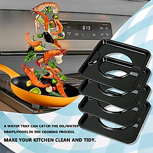 Puxyblue Black Steel Heavy Duty Square Reusable Drip Pan Gas Burner Bib Liner Covers BN24 Replaces WP786333, AP6011553, PS11744751 Liner Covers,4 Packs