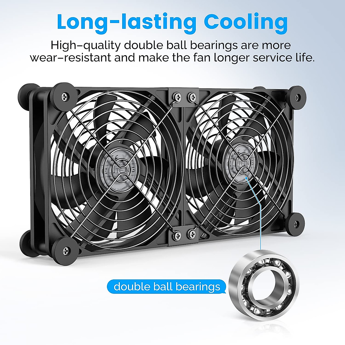ELUTENG Dual USB Computer Cooling Fan High Speed 120mm Computer Fan Adjustable 5V USB Port Heatsink USB Cooling Fan 12cm for Laptop Receiver DVR PlayStation Xbox Desk Computer Cabinet Cooling