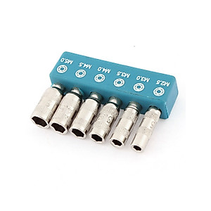 uxcell A15052300ux0043 6 in 1 H4 Shank 2.5mm 3mm 3.5mm 4mm 4.5mm 5mm 6 Points Hex Socket