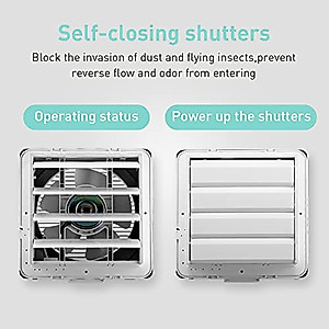 Window Fans With Exhaust And Intake 8 Inch 294 CFM Bathroom Window Exhaust Fan,Vertical Attic Window Fan Double Direction Reversible Strong Airflow, Window Fans Twin Reversible Quiet With Switch