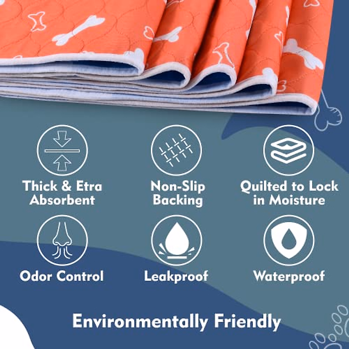 The Proper Pet Washable Pee Pads for Dogs, Reusable Puppy Pads 2 Pack - Easy to Clean, Waterproof Dog Mat, Puppy Mat - Reusable Dog Pee Pads - Washable Potty Pads for Dogs - Reusable Pee Pads for Dogs