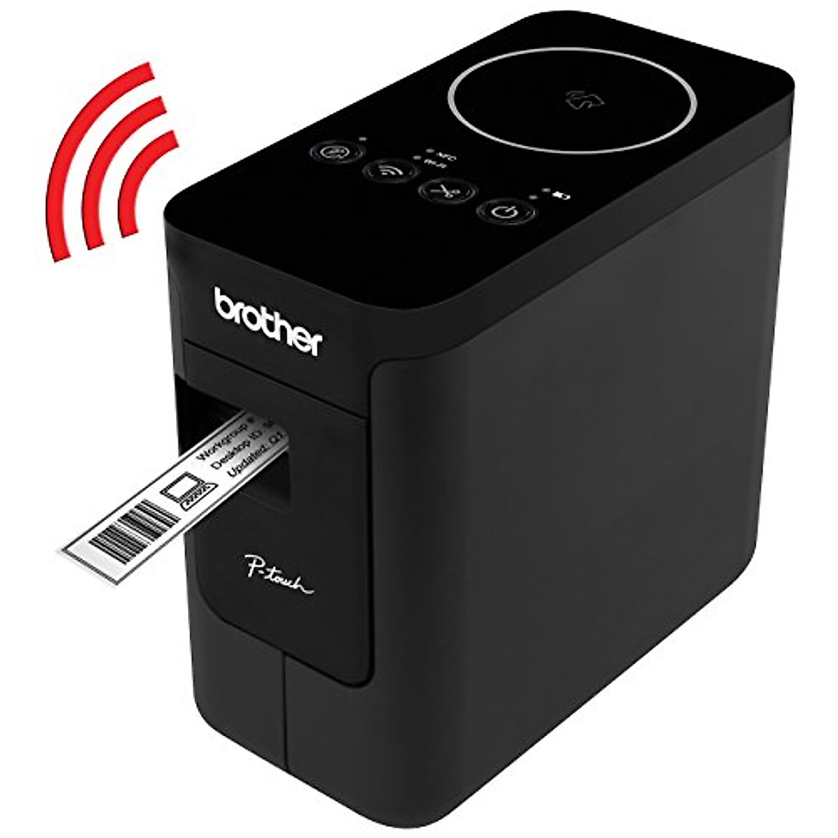 Brother P-touch, PTP750W, Wireless Label Maker, NFC Connectivity, USB Interface, Mobile Device Printing, Black