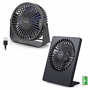 FARADAY Small Table Fans Bundle USB Desk Fans Personal Fan Ultra Quiet For Home Bedroom Office Desktop, 3 Speeds, Black