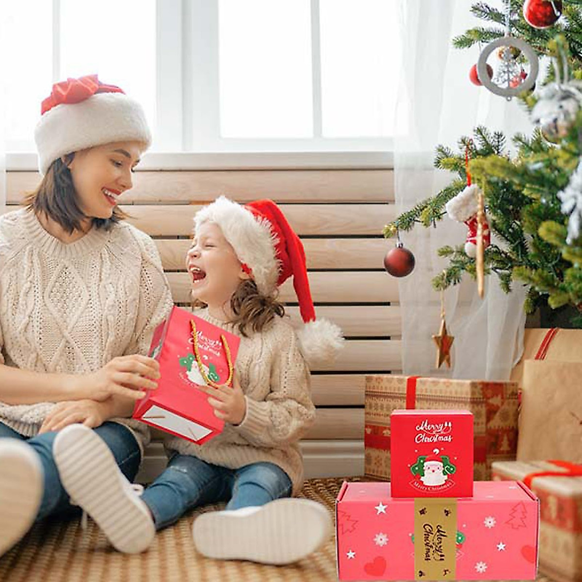 Gocikiko Surprise Gift Box Explosion for Money, Christmas Surprise Gift Box Explosion, Folding Bouncing Red Gift Box Pop-Up Explosion Gift Box for Christmas Birthday Anniversary New Year (10 Box Red)