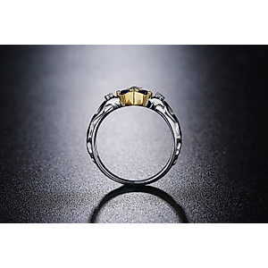 Purreen Zelda Zora's Sapphire Ring 18K Gold & Rhodium Plated Sterling 925 Silver – 5