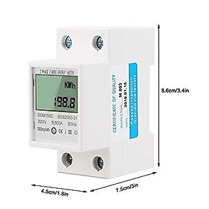 Single Phase Energy Meter 5-80A DDM15SC LCD Digital Display Din Rail Electronic Energy KWh Meter Embedded End Cover