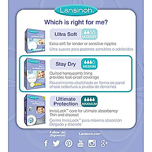 Lansinoh Stay Dry Disposable Nursing Pads, 100 Count
