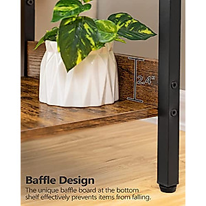 ALLOSWELL End Table, Side Table with Storage Shelf, Nightstand for Small Spaces, Bedside Table, for Living Room, Bedroom, Easy Assembly, Rustic Brown ETHR5001