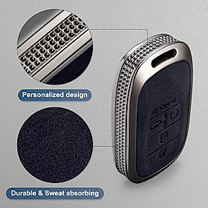 YO&YOYE Compatible with Honda Key Fob Cover with Keychain Leather Key Case Protector for 2022 Honda Accord Civic CRV Pilot Odyssey 11th Gen Smart Key Case Holder (Black)