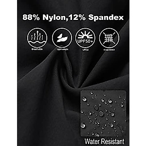 ZUTY Women's 6" Hiking Cargo Shorts Quick Dry Water Resistant Lightweight with Zipper Pockets UPF 50+ for Women Golf Athletic Black L