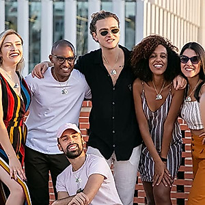 Top Plaza Womens Silver Tone Rhinestone Best Friends Forever BFF Necklace Engraved Pizza Pendant Necklaces 21 Inches - Set of 6