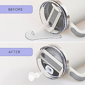 HUSFER Straw Cover, Stanley Cup Accessories, Spill Proof Stopper Set for Stanley Cup - 40oz 30oz, Stanley Straw Cover, Silicone Leak Stopper and Lid Plug for Tumbler Compatible with Stanley Cup (1.0)