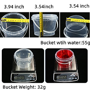 Lobergel 20 Pack 17oz Slime Containers,500ml Empty Slime Buckets with Water-Tight Lids and Handle,Plastic Storage Jars Mini Storage for DIY Slime Making, Candy, Beads, Art Crafts, Lotion