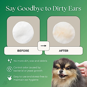 Furray Ear Cleaning Wipes for Dogs and Cats 180 Count | for Small-Medium Breeds | Soothes, Deodorizes, Removes Ear Wax, Ear Relief | Gentle, Aloe Based, Fragrance-Free, pH-Balanced Formula
