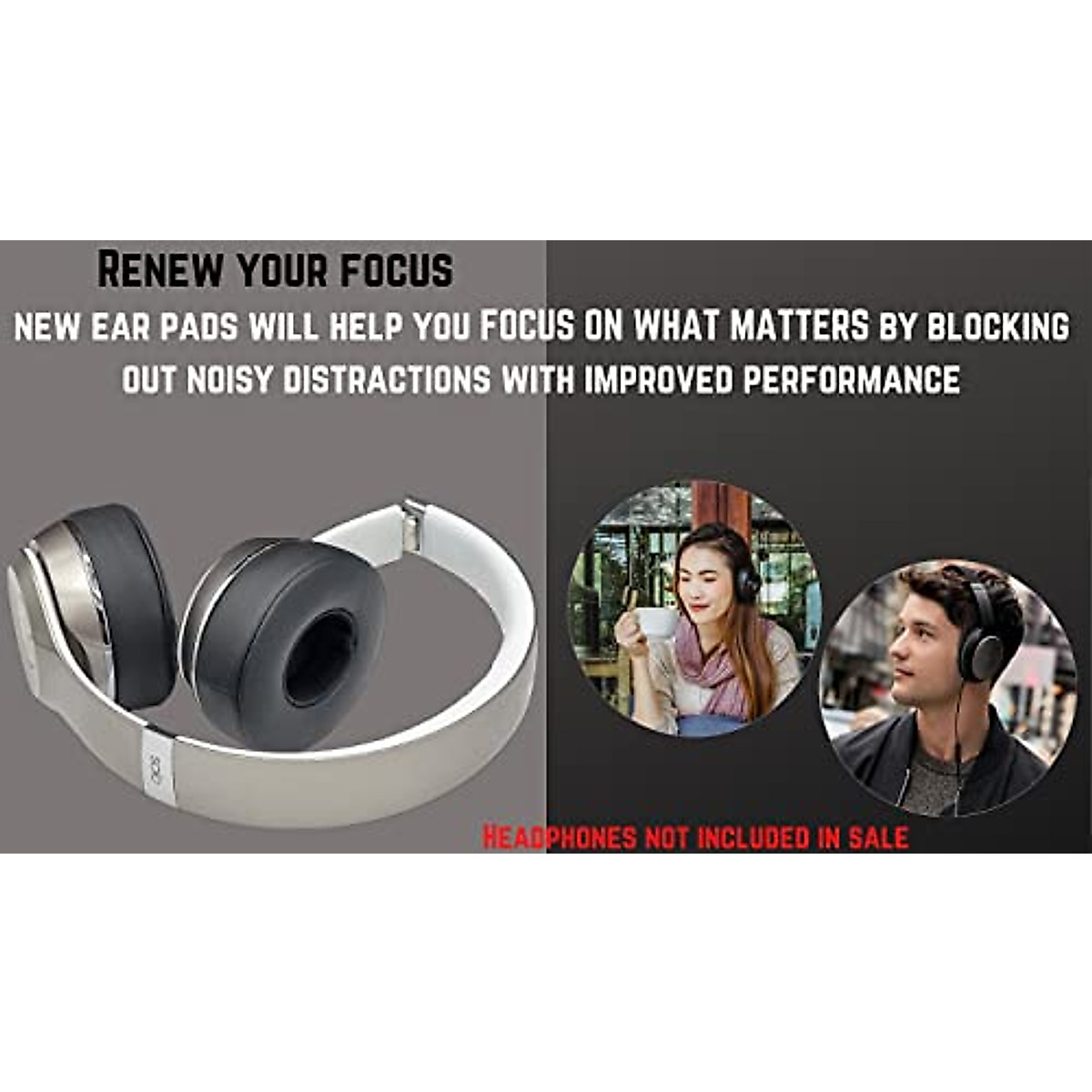 Premium Replacement Solo 3 Ear Pads/Solo 2 earpads Cushions. Compatible with Beats Solo 3 Headphones/Beats Solo 2 Headphones (Black). Premium Protein Leather | High Density Foam | Extra Thick