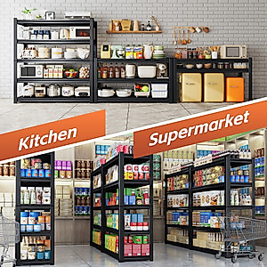 LLIIFFEE Storage Shelves 2000LBS Heavy Duty Garage Shelving Adjustable 5 Tier Metal Shelving Unit Industrial Utility Rack for Garage Storage, Basement, Warehouse Organization (15.7" D*35.4" W*72" H)