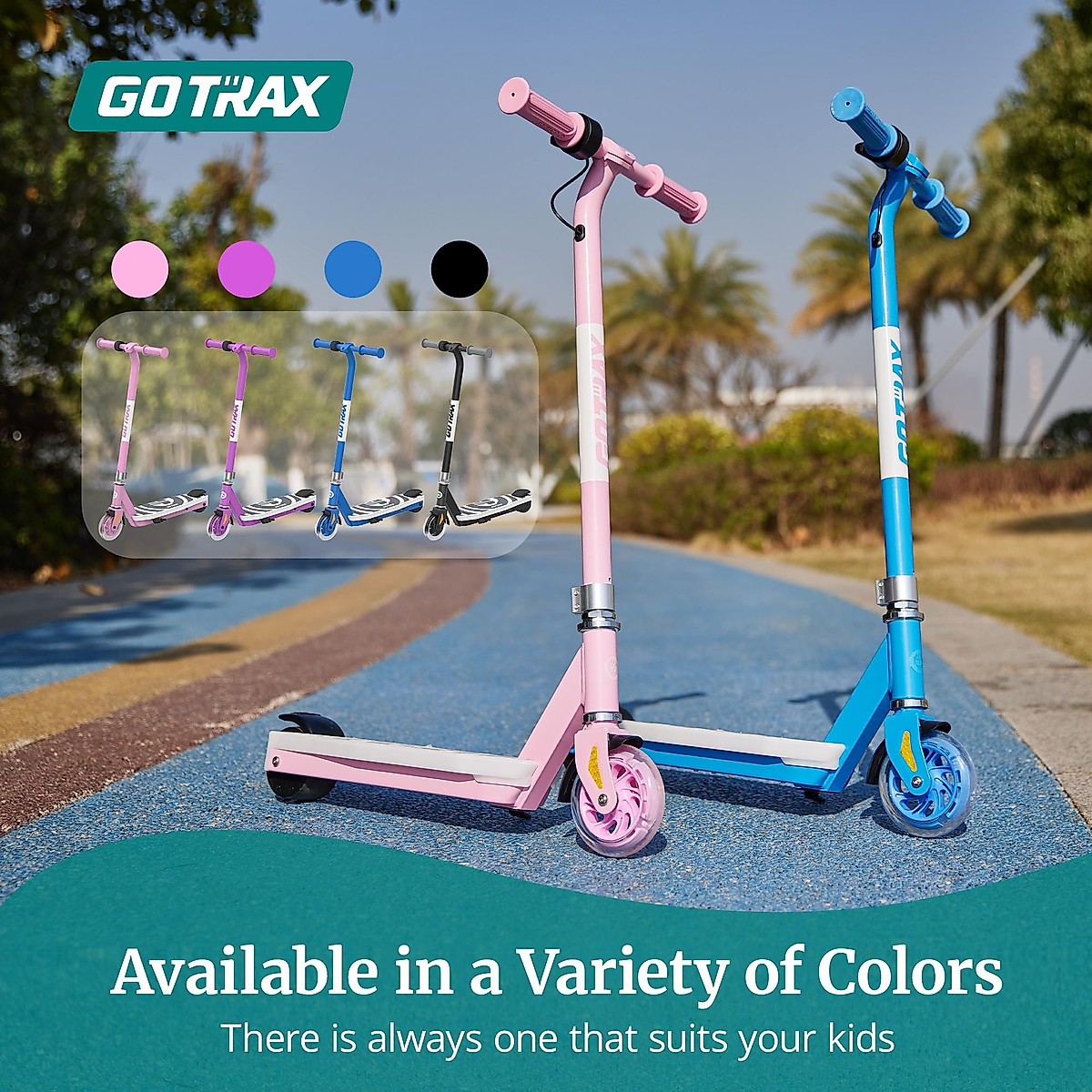 Gotrax SCOUT PRO Kids Electric Scooter, Max 6Mph and 30min Riding Time, Thumb-Throttle Control with PU luminous Front Wheels (5.0''), Ideal Kick Scooter for Kids Ages 4-7, Black