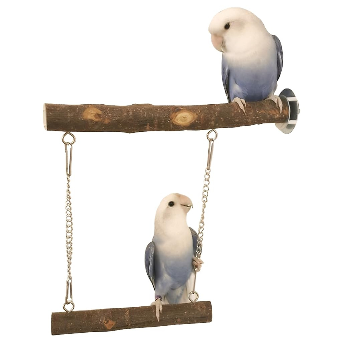 Bird Swing, Natural Wooden Parrot Cage Toys Bird Perch Stand for Parakeets Cockatoos Conures Lovebirds Bird Cage Accessories