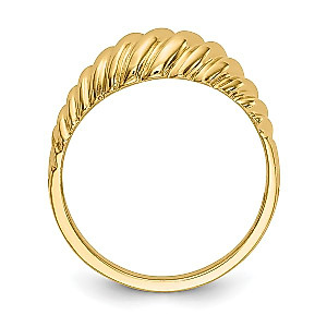 IceCarats 14K Yellow Gold Chunky Dome Statement Ring Size 6