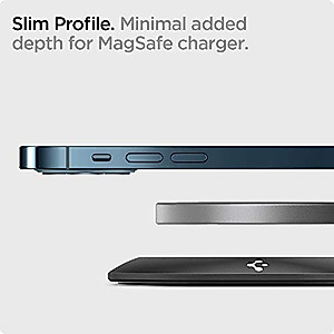 Spigen Mag Fit Designed for MagSafe Charger Pad Cover Case Compatible with iPhone 14, iPhone 13, iPhone 12 Models, AirPod Pro, AirPod Pro 2, AirPod 3 (Charger Not Included) - Black