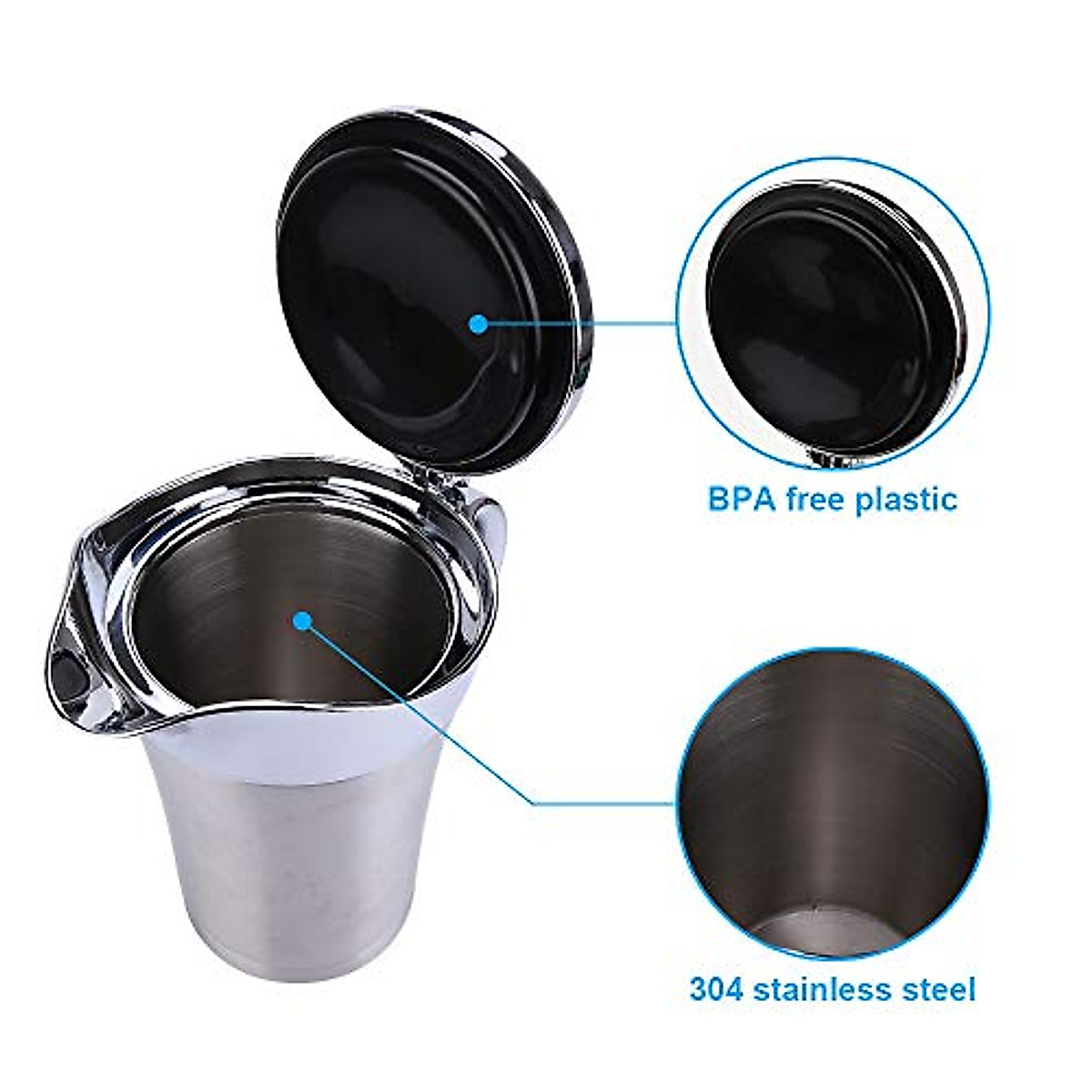 ShineMe Stainless Steel Gravy Boat Sauce Jug with Lid, 26oz Double Wall Insulated, Storage for Gravy or Cream, Used at Home & Kitchen