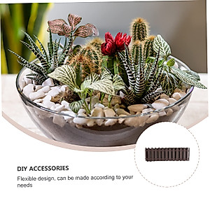 Yardwe 4pcs Elegant 100cm Miniature Picket Fence DIY Fairy Garden Accessory Coffee Finish