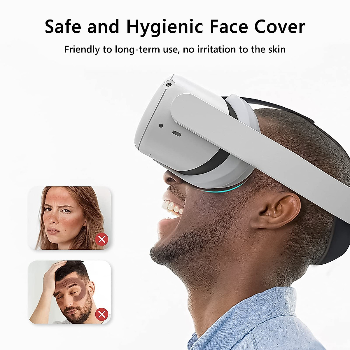 Geekria VR Protective Cover Fit Compatible with Meta Quest 2, Touch Controller Grip Cover, Front Face Protector Cover, Silicone Face Cover with Lens Protective Cover (12PCS, White)