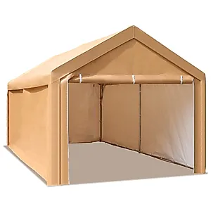 Sophia & William 10'x20' Car Canopy, Heavy-Duty Carport with Removable Sidewalls & Doors, UV & Water Resistant, Portable Car Shelter