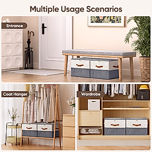 MSTONAL Shoe Organizer for Closet, 1 Pack Shoe Storage Container with Adjustable Dividers, Space Saving Shoe Box Storage Organizer Bin with Clear Lid and 4 Reinforced Handles, Fits 8-16 Pairs, Beige