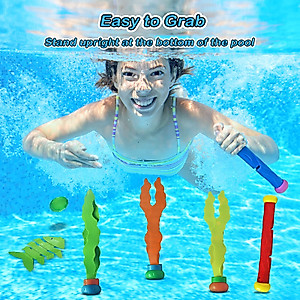 Jasonwell Pool Diving Toys Games - 31 PCS Swimming Pool Toys for Kids Teens with Diving Rings Dive Sticks Underwater Treasures Torpedo Bandits Fish Toys etc Fun Water Swim Toys for Boys Girls Adults