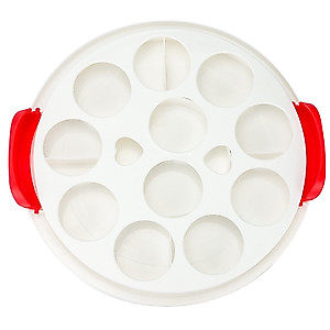 MUKLEI 10 Inch Round Cake Carrier with Handle, Cake Holder with Lid, Two Sided Base Cake Containers Portable Cake Carrier for Cake, Cupcakes, Muffins, Desserts