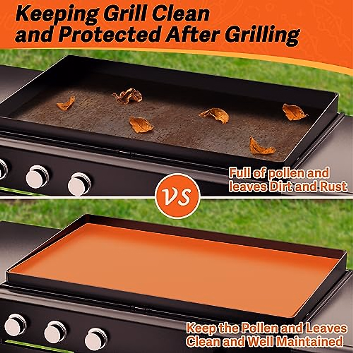 Silicone Griddle Mat for Blackstone, 28-inch Blackstone Griddle Cover, Heavy Duty Food Grade Silicone Griddle Mat-All Season Cooking Surface Protective Cover