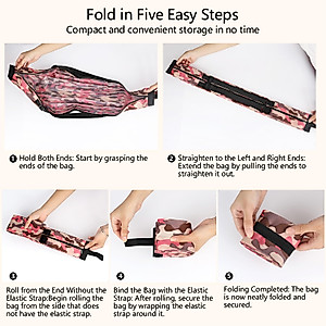 evron Reusable Travel Grocery Bags,Travel Laundry Bag,Dirty Clothes Organizer,Shopping Bag,Duffle Bag,Foldable Tote Bags (Pink Camo)