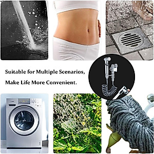 Handheld Bidet Sprayer for Toilet,1-In-2-Out Dual Control Valve,Mini Toilet Faucet Sprayer Kit Butt Washer,Hand Shower Bidet Attachment for Washing Machine and Toilet (Silver)