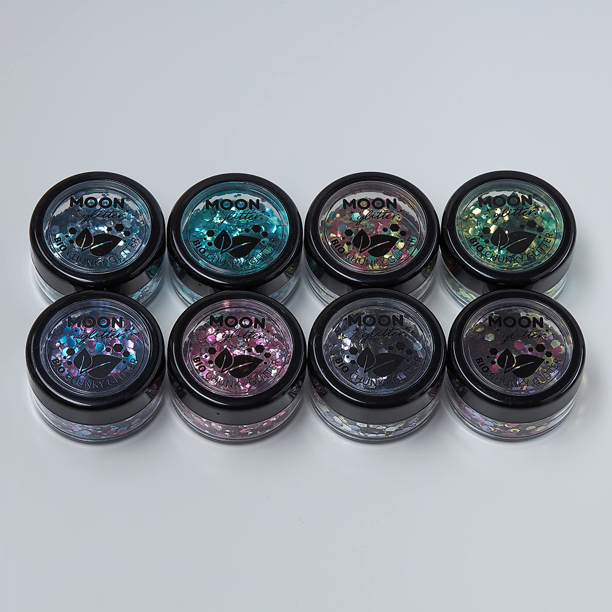 Mystic Bio Biodegradable Eco Chunky Glitter by Moon Glitter - 100% Cosmetic Bio Glitter for Face, Body, Nails, Hair and Lips - 3g - Shamrock