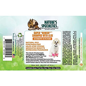 Nature's Specialties Super Remedy Dog Shampoo with Aloe for Pets, Natural Choice for Professional Groomers, Alternative to Pesticide Shampoo, Made in USA, 16 oz