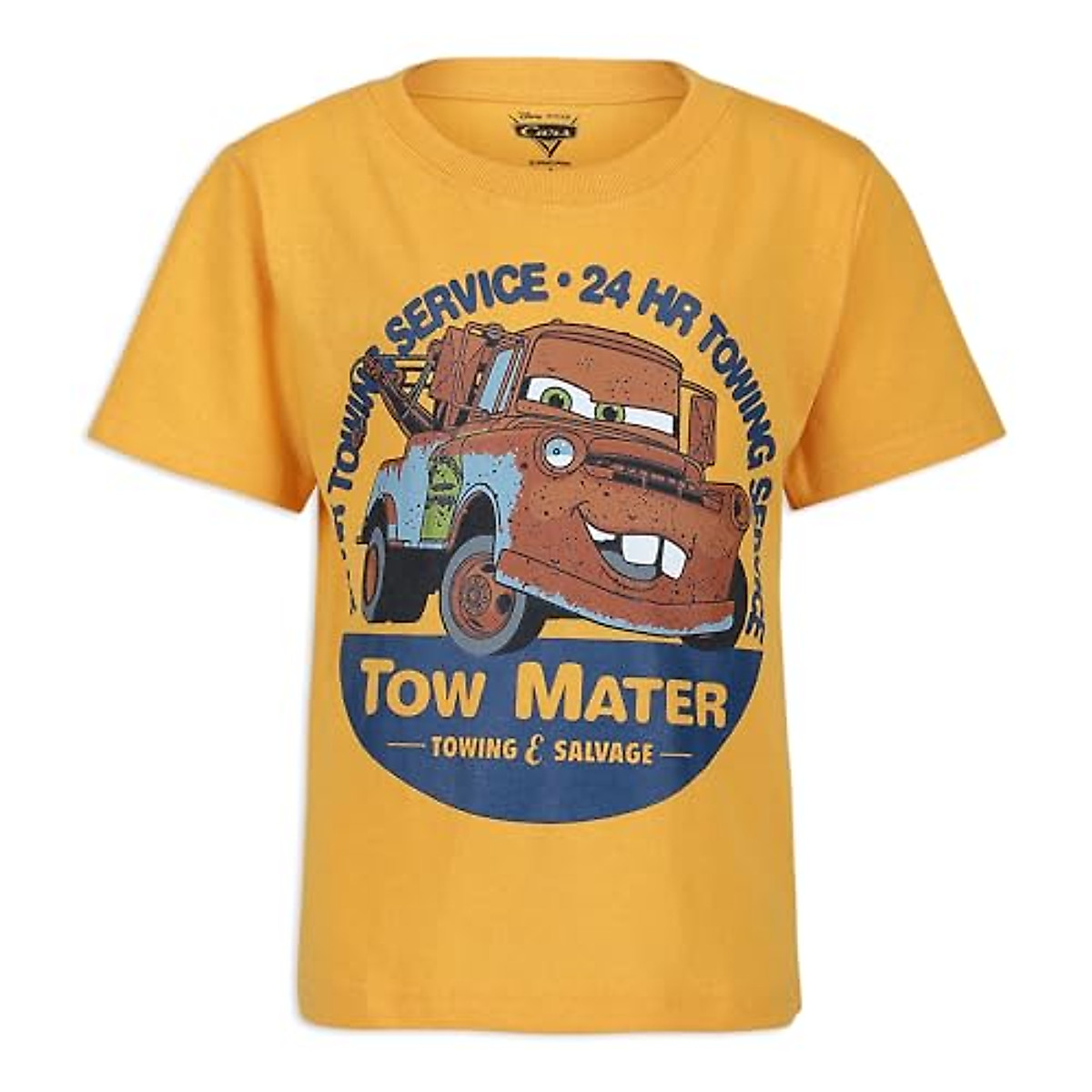 Disney Little Boys' 3 Pack Cars T-Shirts, Blue, 7