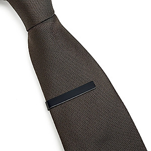 SHUYUE 3 Pc Set 1.9 Inch Skinny Tie Bar Clip - Silver,Black,Gold